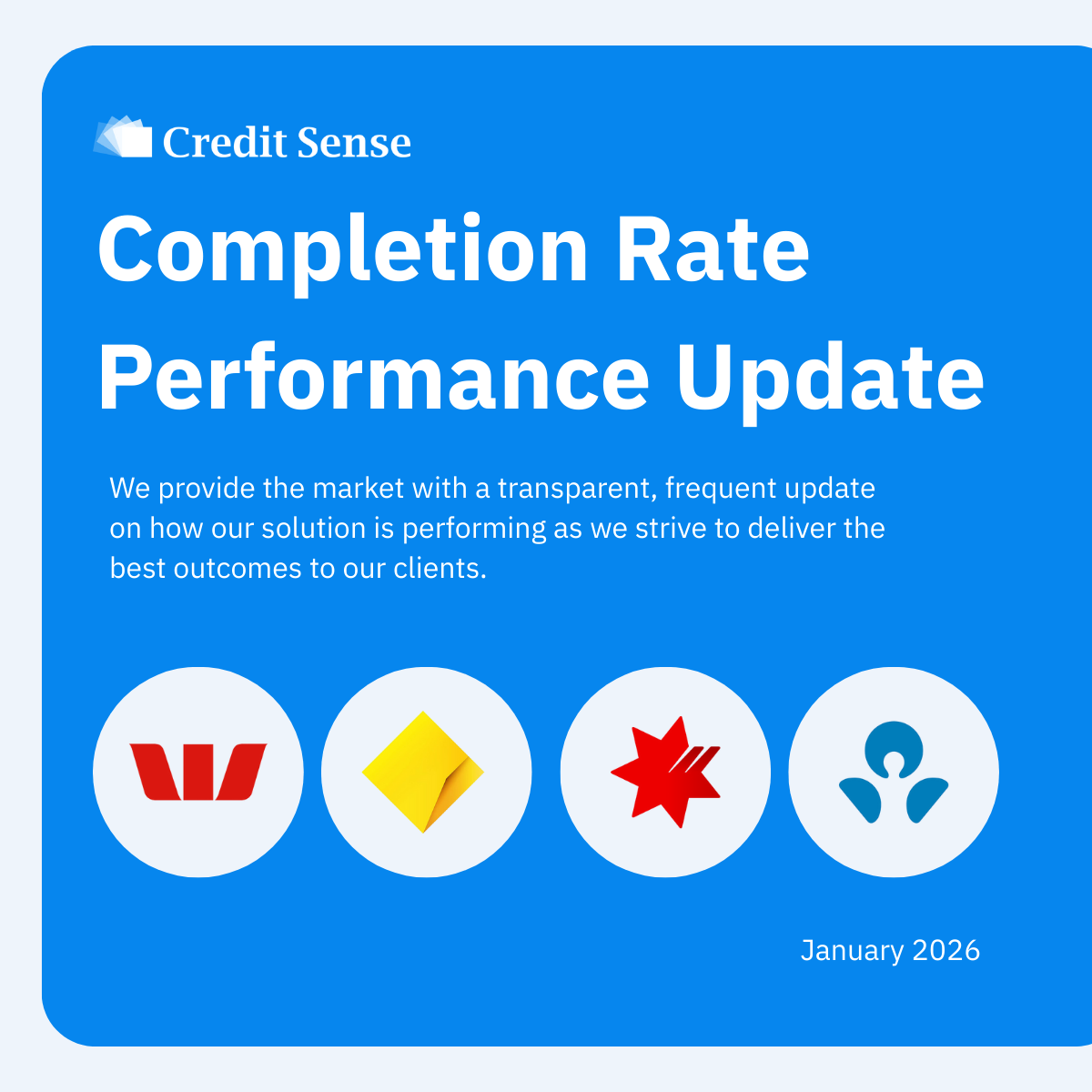 Completion Rate Performance Update | Credit Sense delivers in the ...